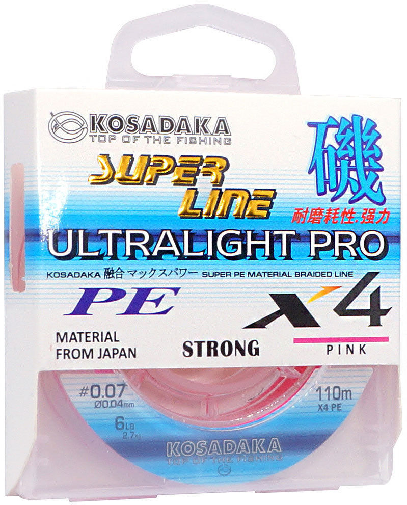 Леска плетеная Kosadaka Super Line PE X4 Ultralight Pro Pink 110м 0 ...