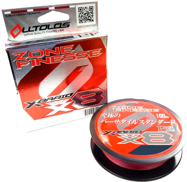 Шнур YGK X-Braid Olltolos PE WX8 Zone Finesse #1.2 100м 0.181мм ...